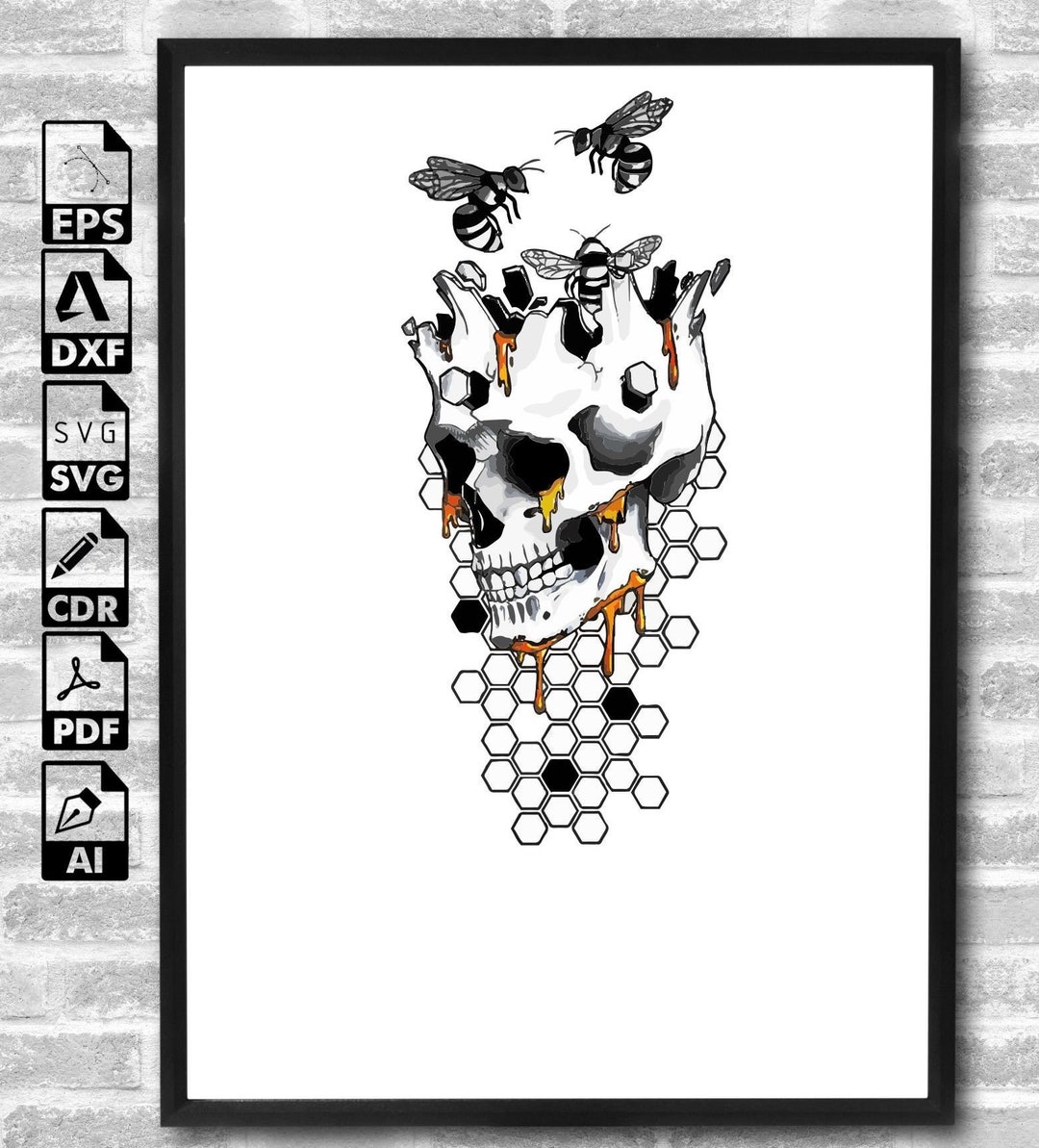 Skull Bees Svg, Skull Svg, Skull King Svg, King Skull Clipart, Skeleton ...