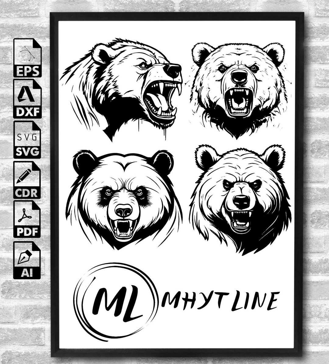 Roaring Bear Svg Png, Bear Svg, Grizzly Bear Svg, Bear Clipart, Bear ...