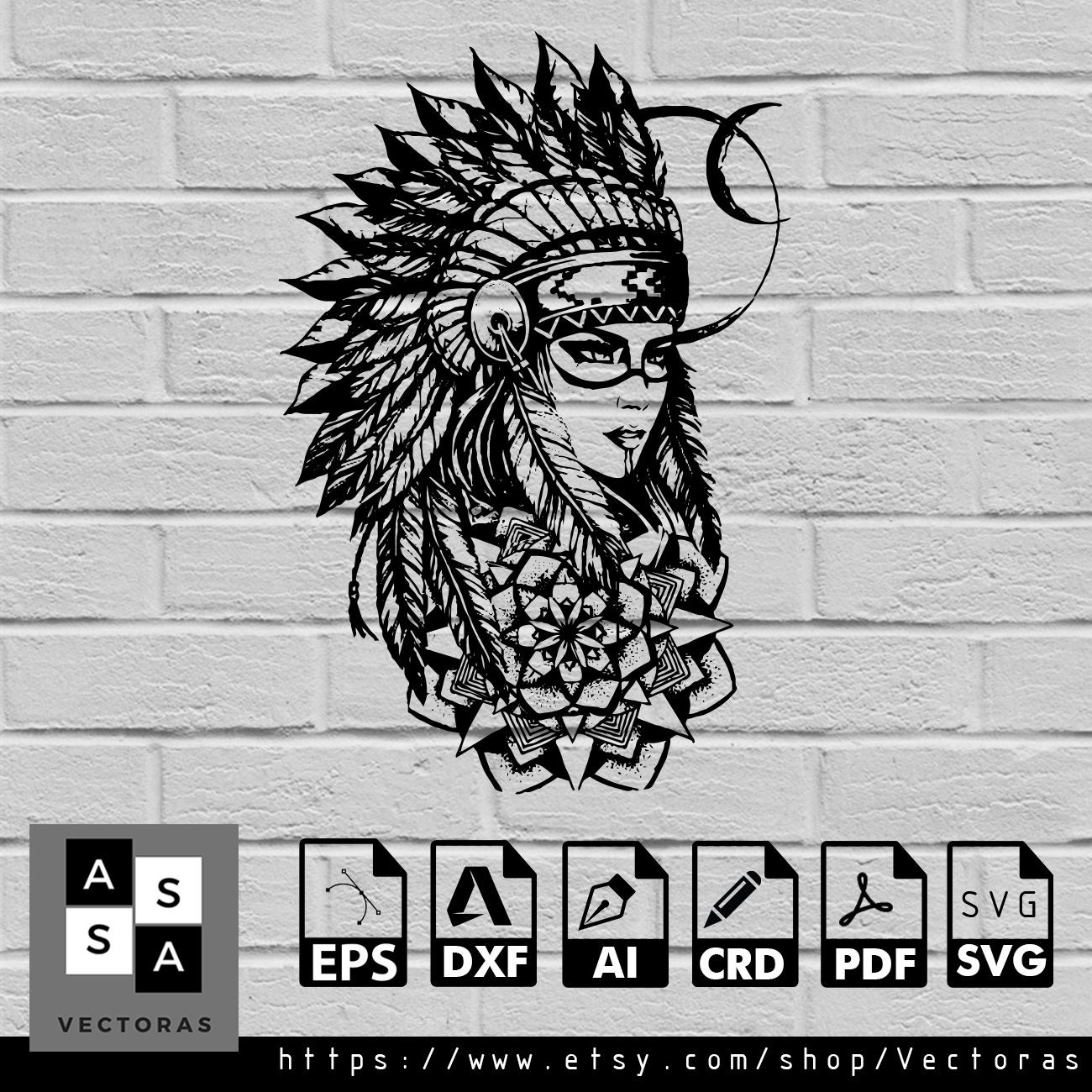 Native American SVG | Village Chief Head Dress Feathers Tribe Tattoo T ...