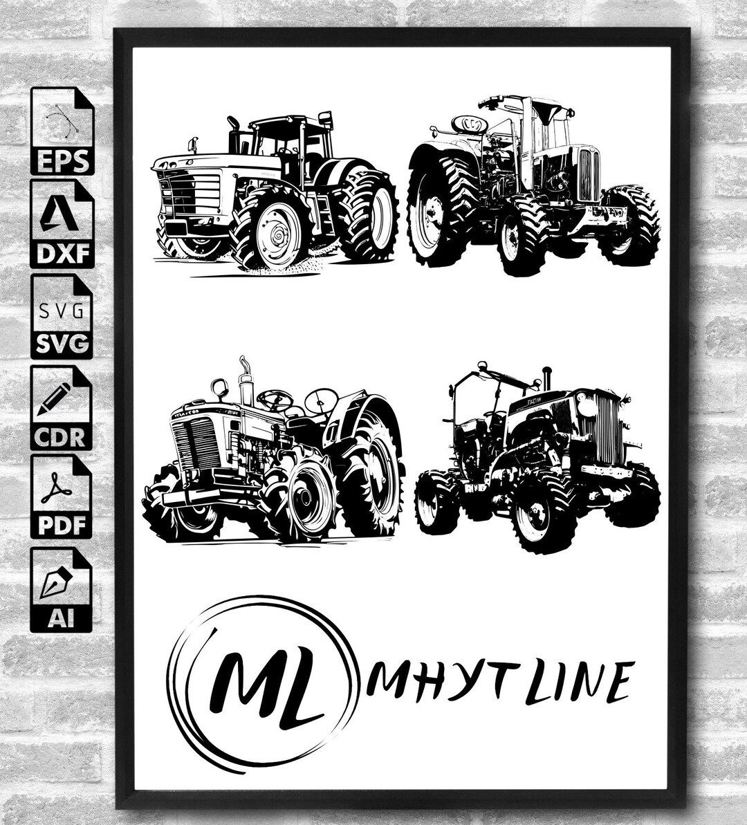 4 Tractors SVG Bundle, Tractors Silhouette Svg, Tractors Vector ...