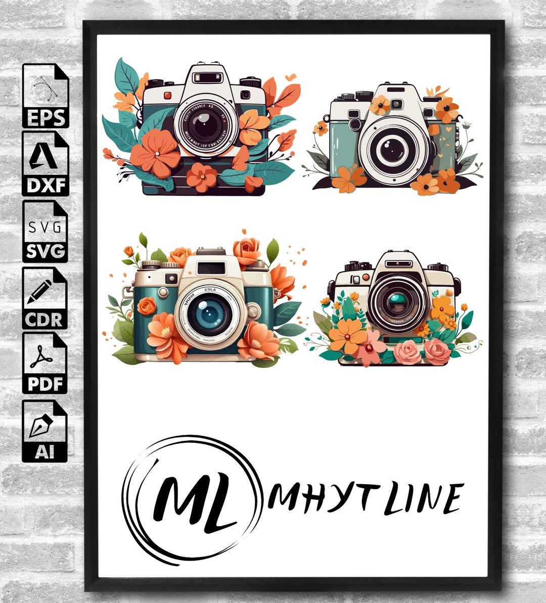Floral Camera SVG Bundle, Photographer SVG, Photography SVG, Floral ...