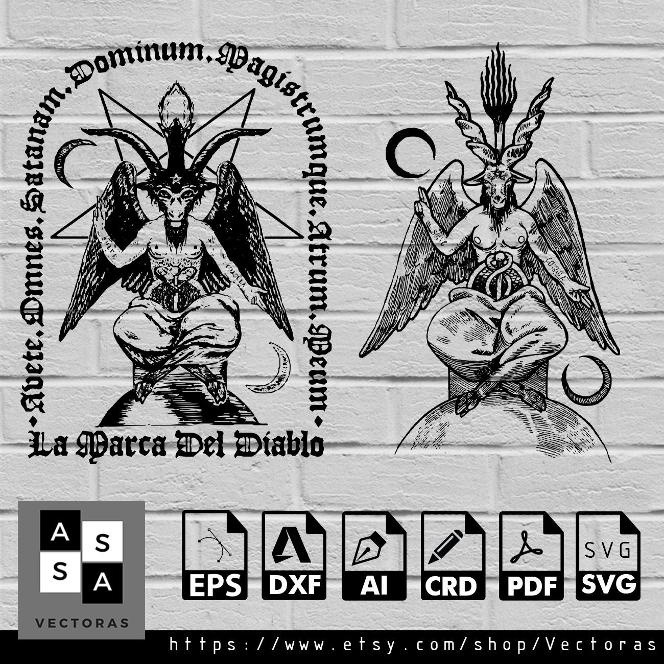 Sigil of Baphomet Devil Demon Kill Killer Goth Dark Side Eps Png Dxf ...