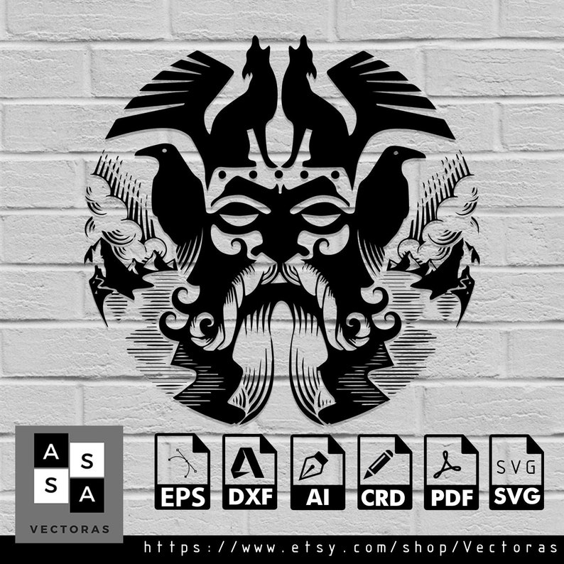 Odin SVG Viking God SVG Norse Mythology T-shirt Decals CNC Laser Cricut ...