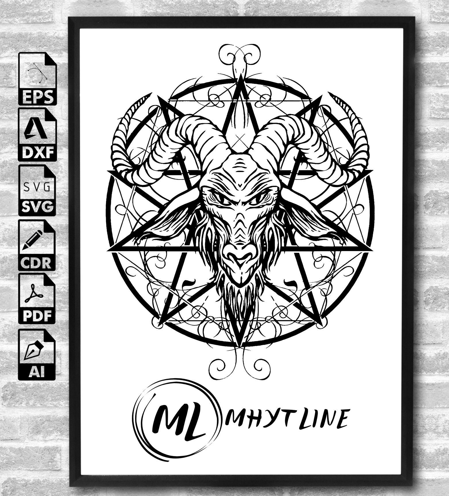 Baphomet Goat Head Drawing