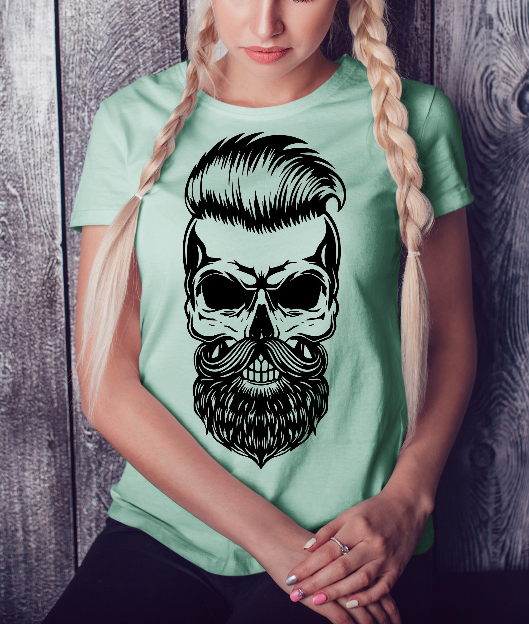 Skull Hair Beard SVG, Bearded Skull Svg, Skull Haircut Svg, Trim Svg ...