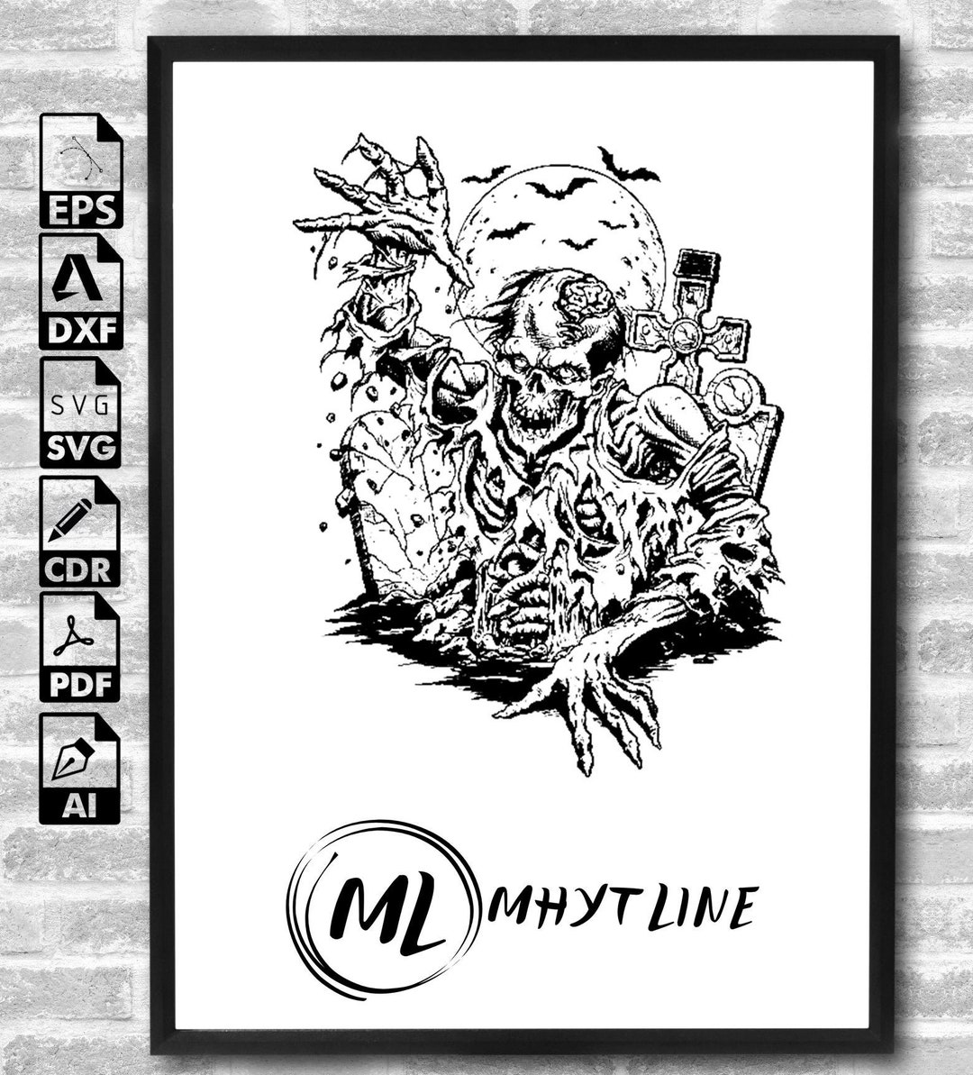 Zombie Dxf Svg Png Files , Skull , Death , Grave , Cut , Zombie , Dxf ...