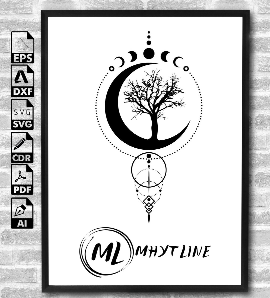 Mystical Moon Svg, Celestial Svg, Mystical Moon Clipart, Magic Svg ...