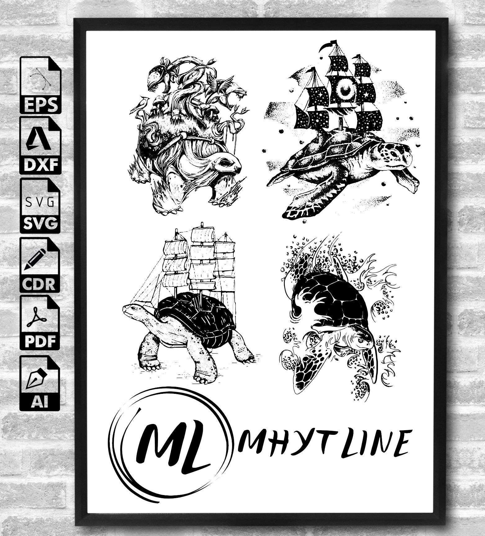 Sea Turtle SVG Deep Ocean SVG Summer Island Beach Waves Bubbles ...