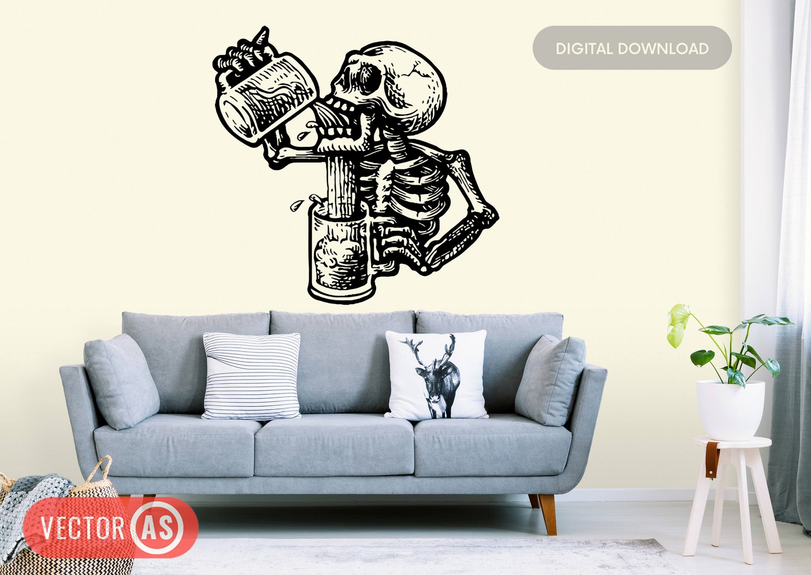 Skeleton Drinking Beer SVG | Lager SVG | Party Alcoholic Drink Bar Pub ...
