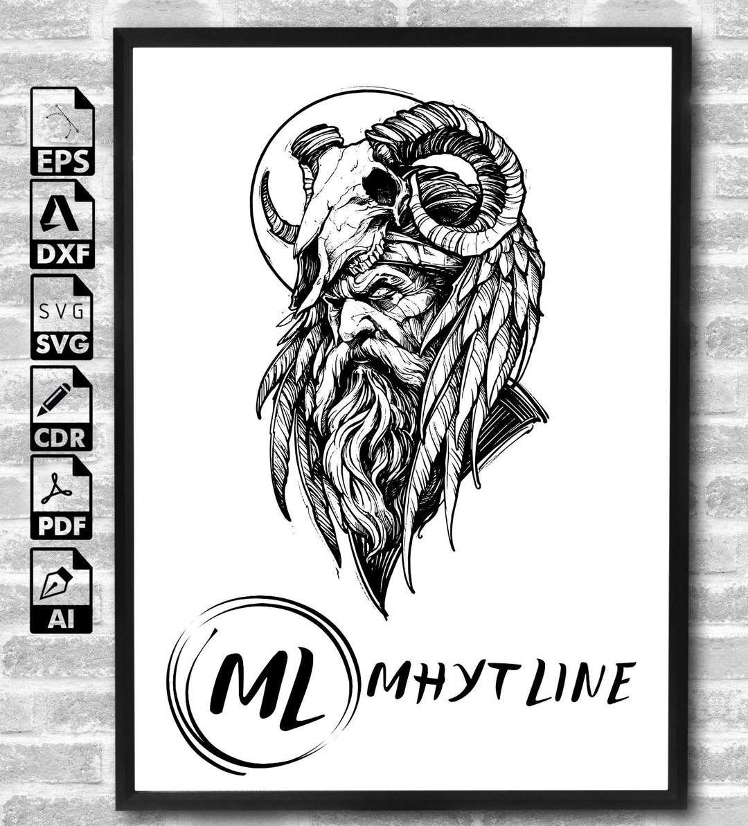 Odin With Raven SVG | Norse God SVG | Viking T-shirt Decal Vinyl ...