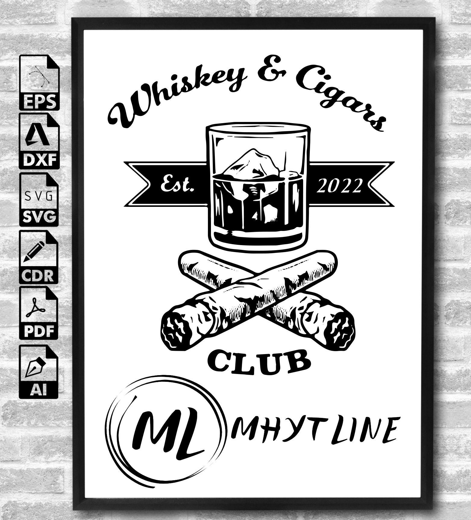 Whiskey and Cigar Svg Cigar Clipart Whiskey Clipart Cigar Smoking ...