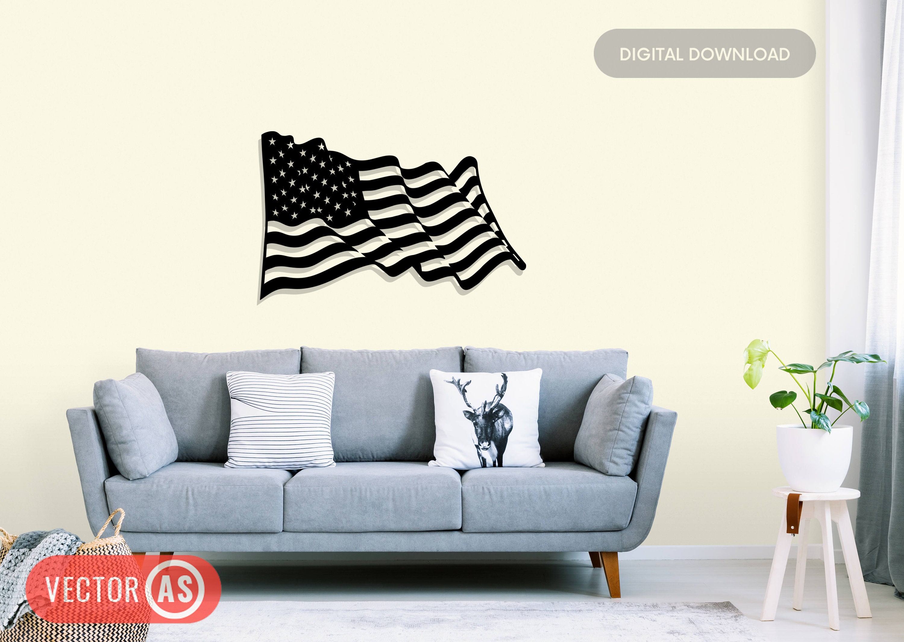American Flag Svg for Cricut and Silhouette USA Flag Cut - Etsy