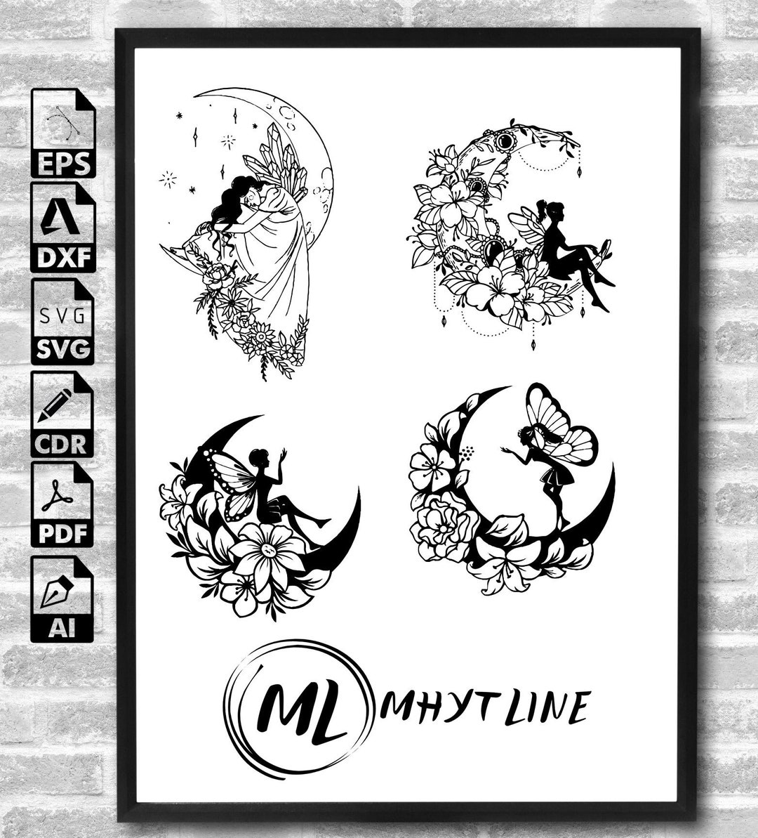 Moon SVG Bundle, Floral Moon Svg, Mystic Celestial Svg, Moon and Stars ...