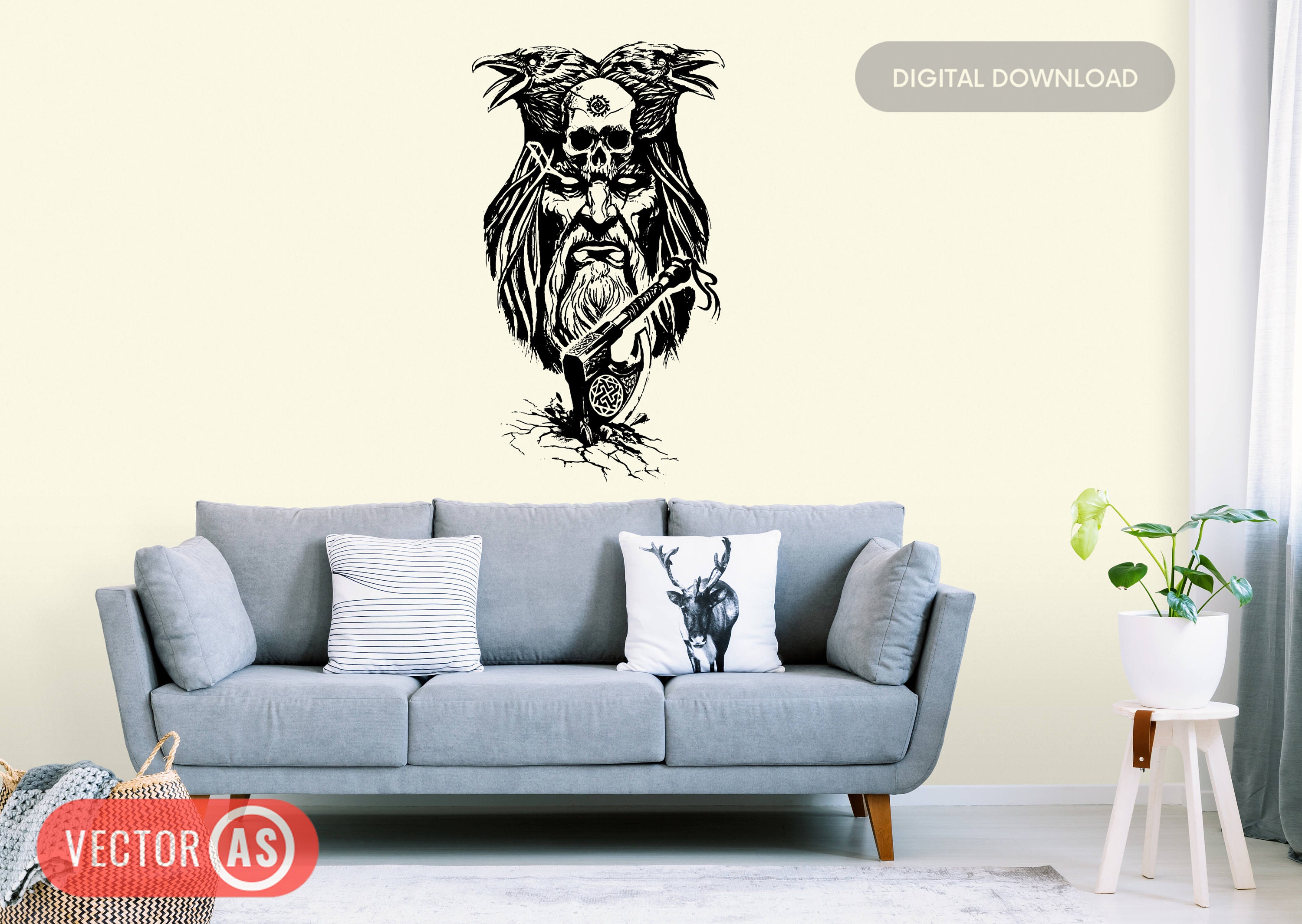 Odin DXF | Wikinger Allvater EPS | Wotan SVG | Odin Digitale Datei ...