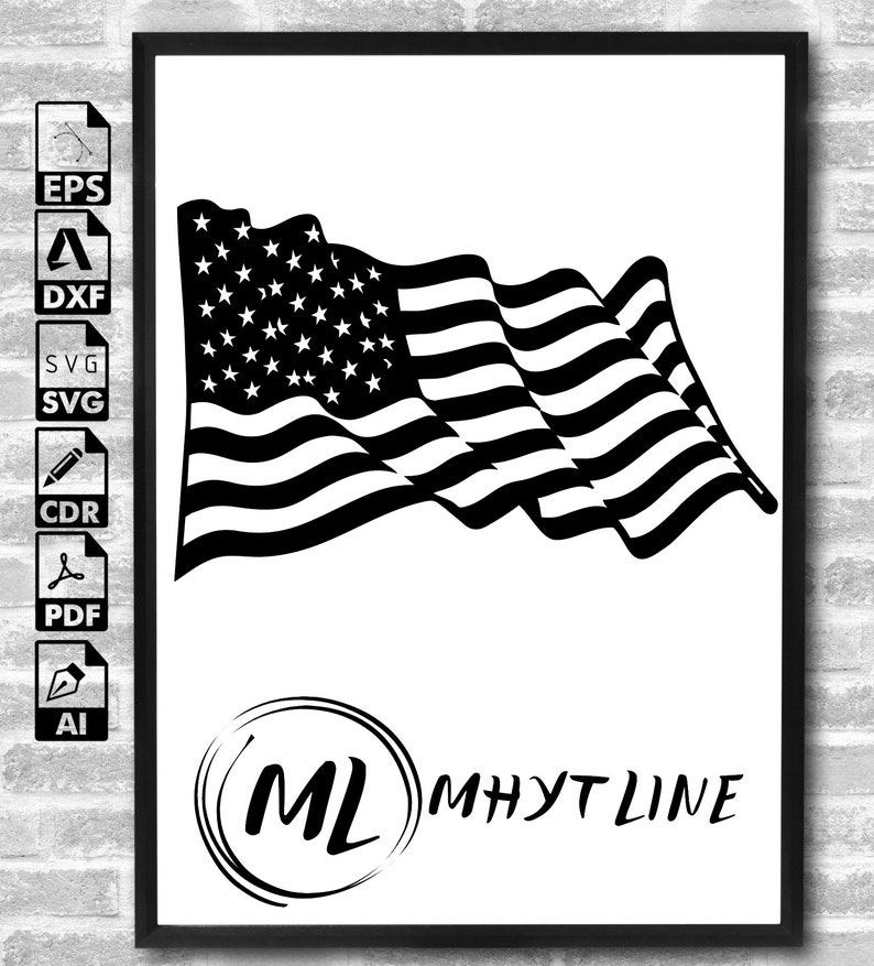 American Flag Svg for Cricut and Silhouette USA Flag Cut - Etsy