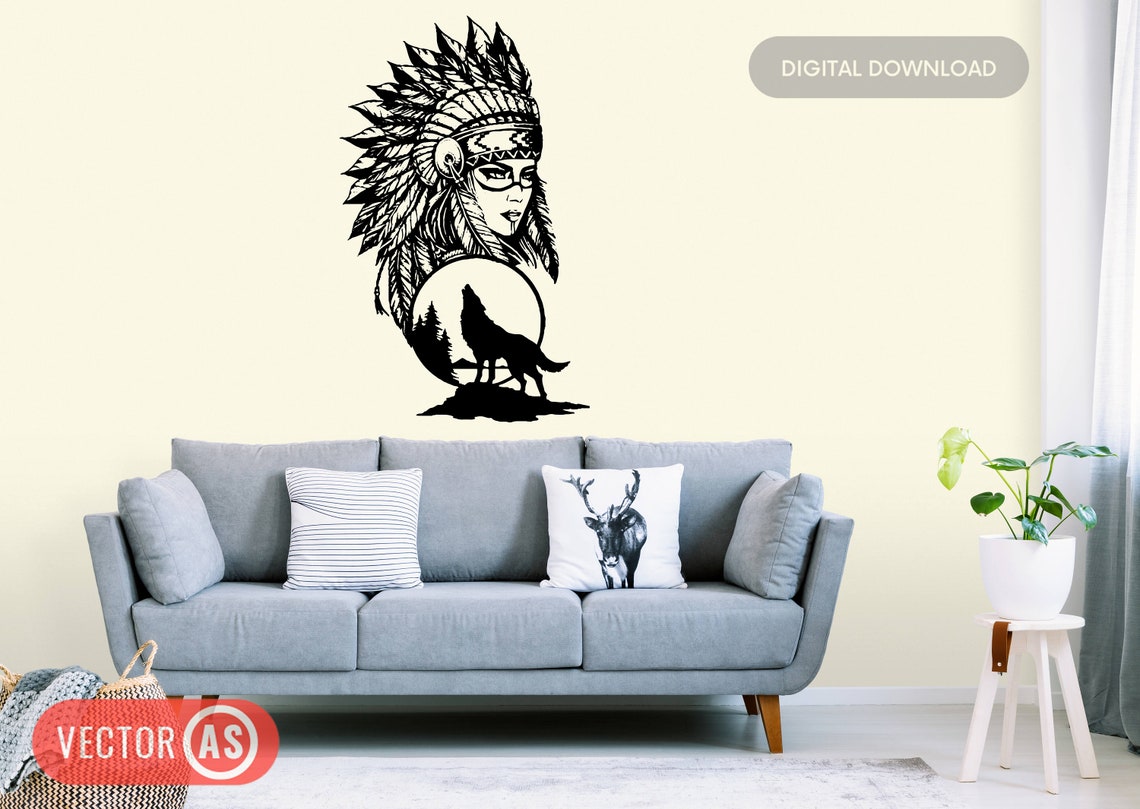 Native American Village SVG Indigenous People SVG Wolf Pack SVG Cricut ...