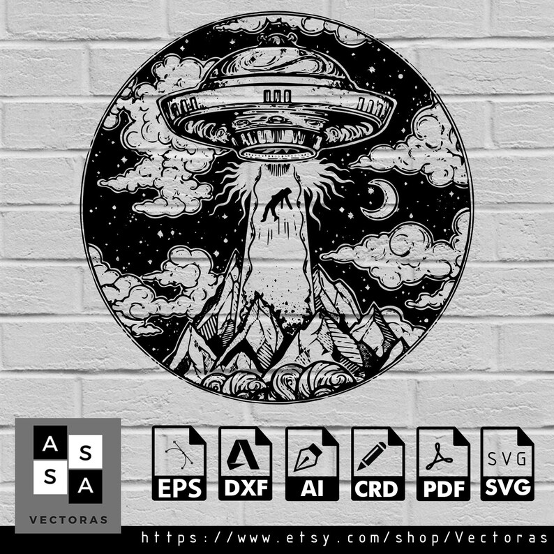 UFO Sighting SVG Alien Encounter SVG Unidentified Flying Object Svg ...