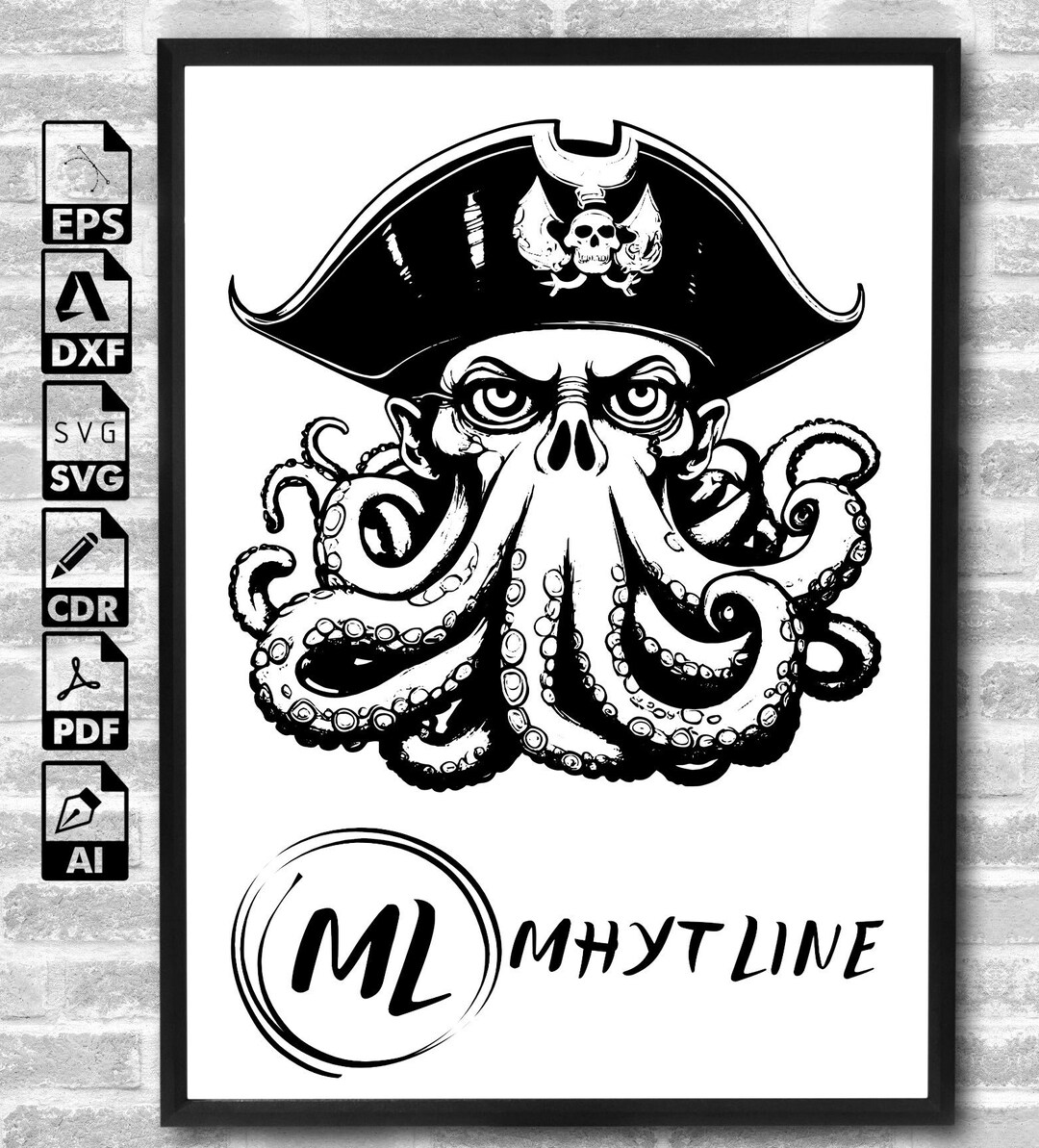 Pirate Octopus Skull Svg, Pirate Svg, Kraken Svg Skull Svg, Anchor Svg ...