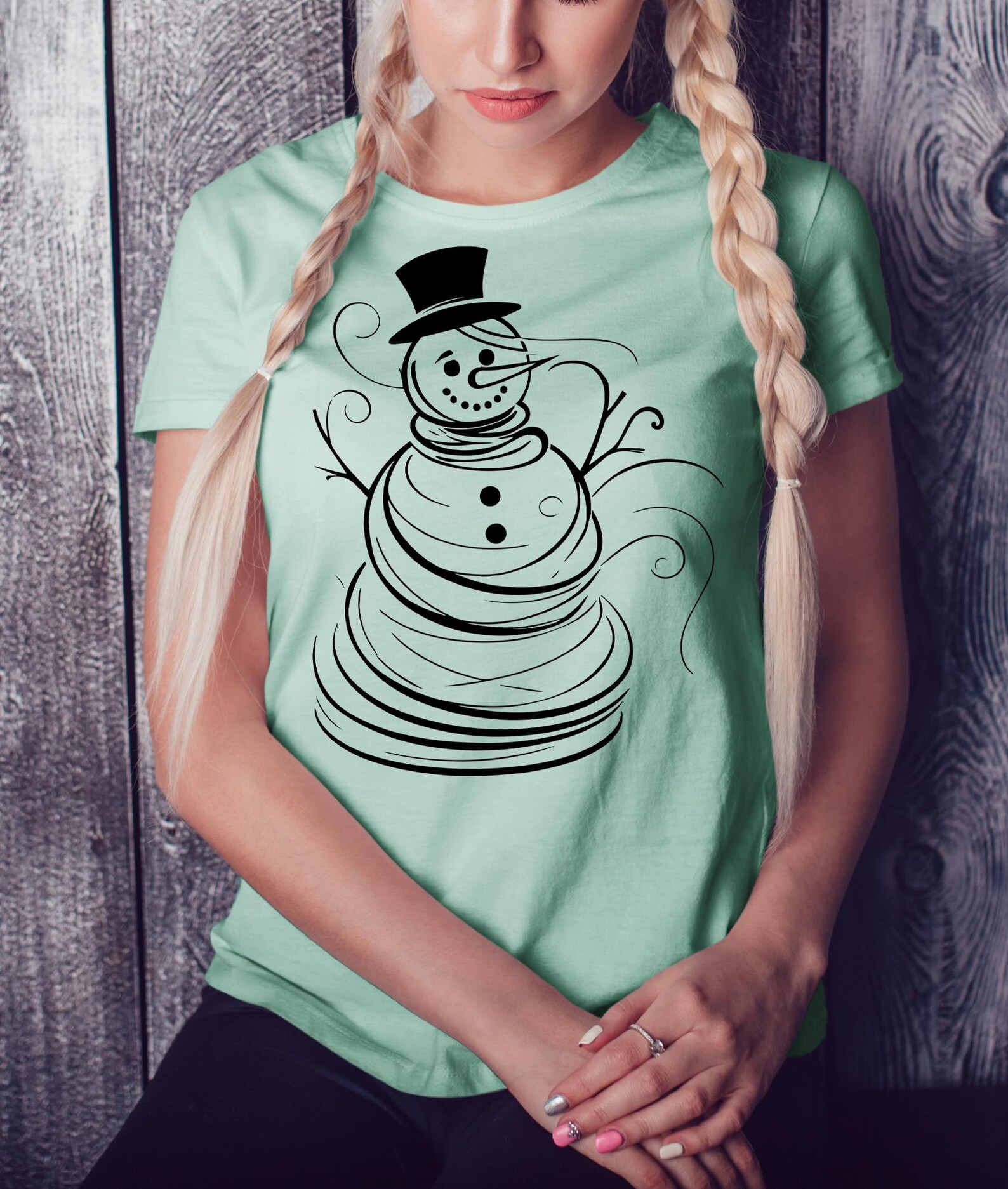 Swirly Snowman SVG, Snowman SVG, Snowman Flourish SVG, Snowman Shirt ...