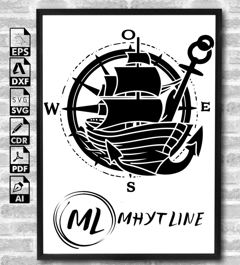 Compass SVG Files - Vector Images Silhouette - Ship Compass Clipart ...