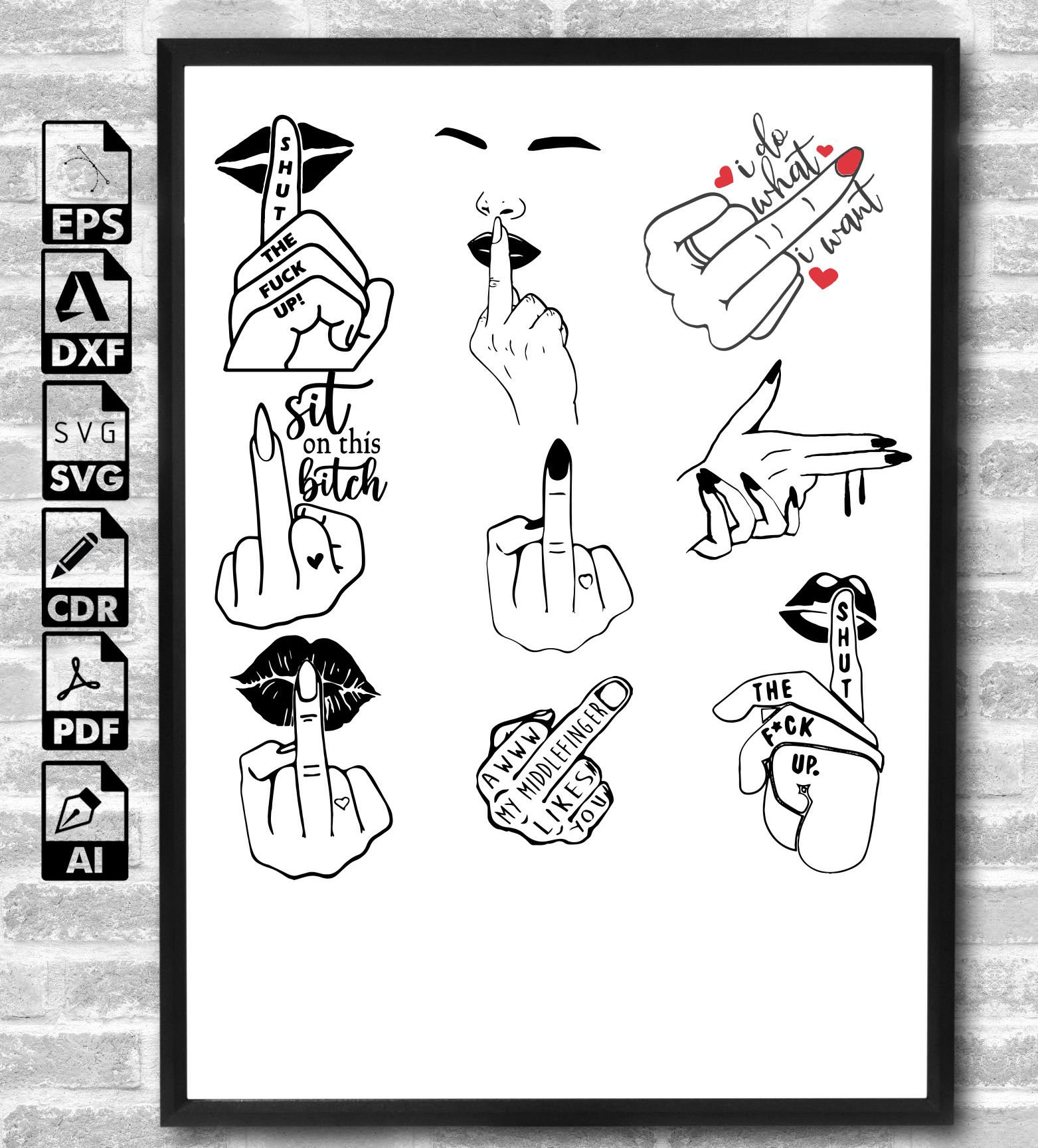 Middle Finger Lips Svg, Middle Finger Lips SVG Bundle, Middle Finger ...