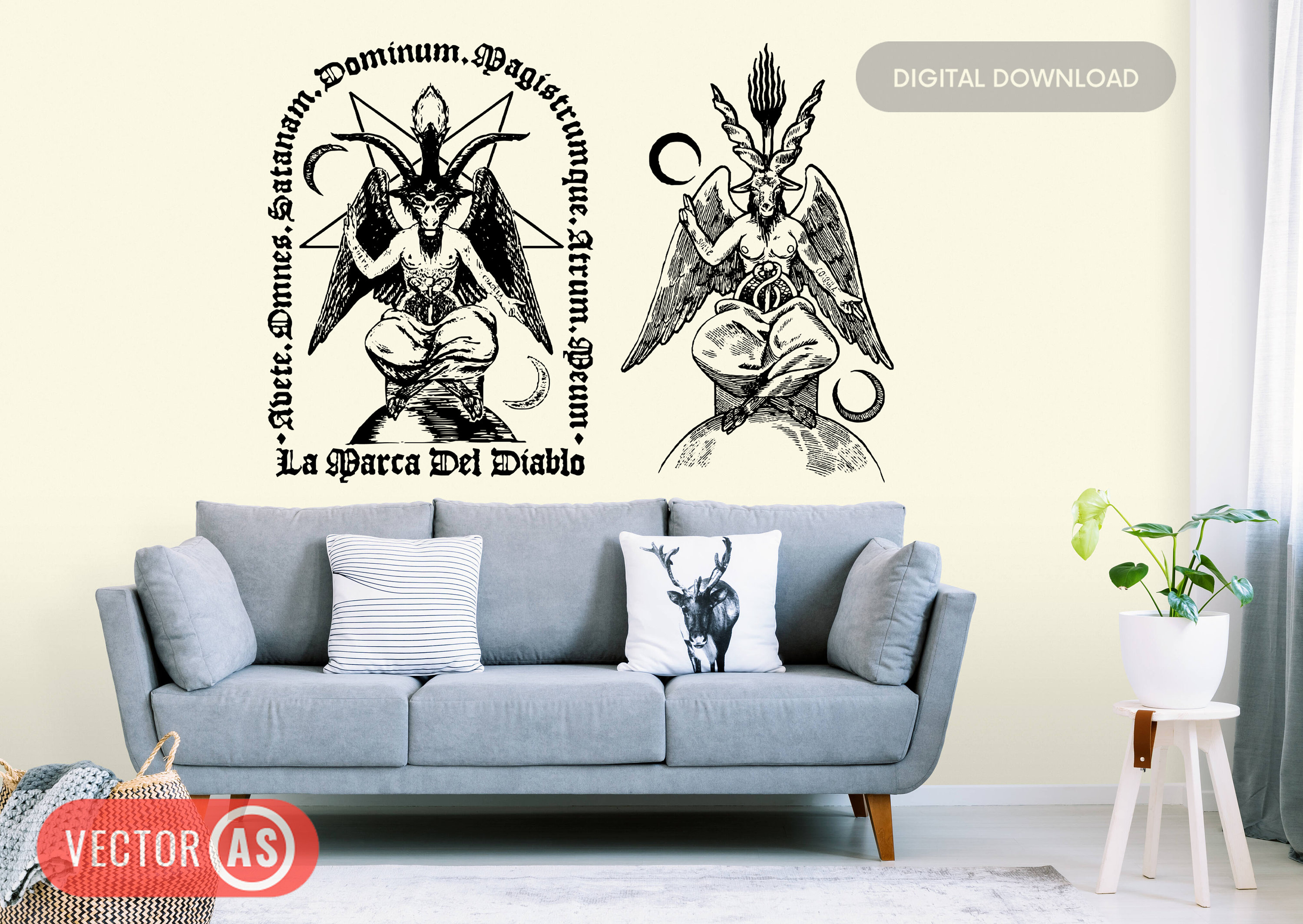 Sigil of Baphomet Devil Demon Kill Killer Goth Dark Side Eps Png Dxf ...