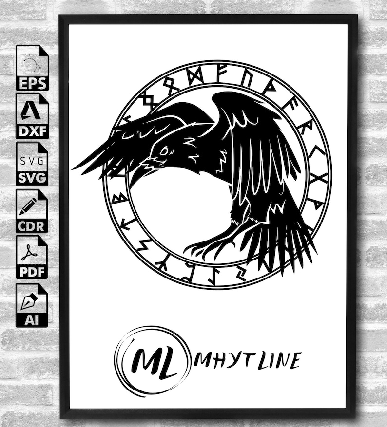 Odin's Ravens SVG Viking SVG Crow SVG Nordic Norway Icelandic Runes ...