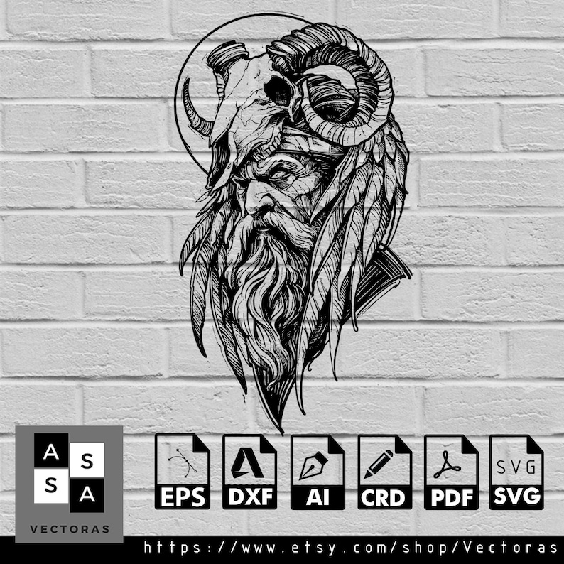 Odin With Raven SVG Norse God SVG Viking T-shirt Decal Vinyl Graphics ...