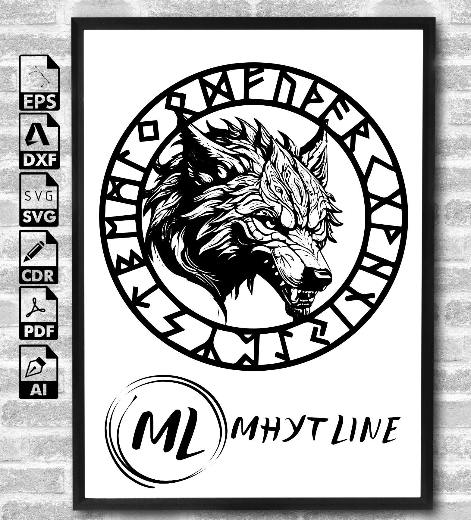 Fenrir SVG Norse Mythology Viking Wolf Svg Nordic Rune Circle Svg ...