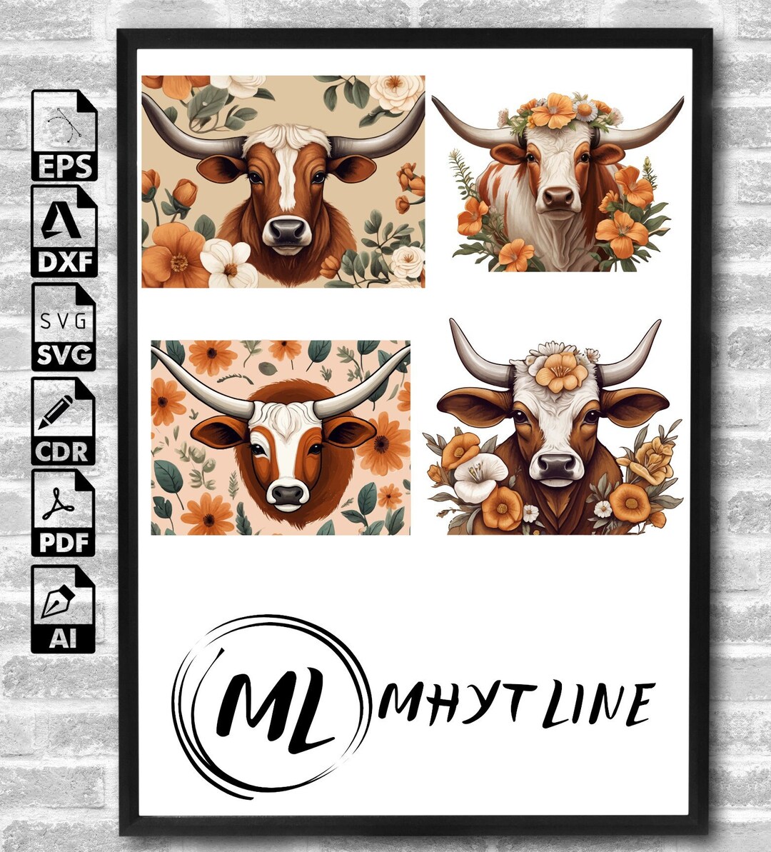 Cow Print Aztec Western Bull Skull Png, Western PNG, Western PNG, Png ...