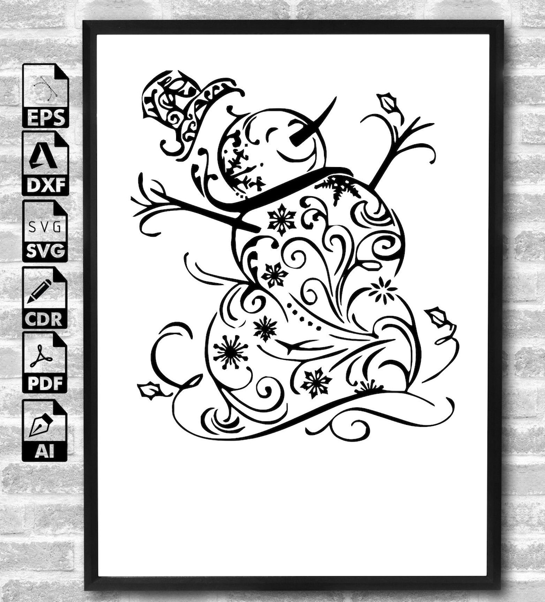 Snowman SVG. Snowman Clip Art in Svg Eps Dxf Png. Vector Files Ideal ...