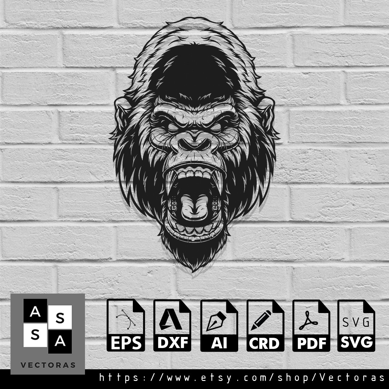 Gorilla Svg Design | SVG PNG DXF | Great for T-shirts, Decals, Stickers ...