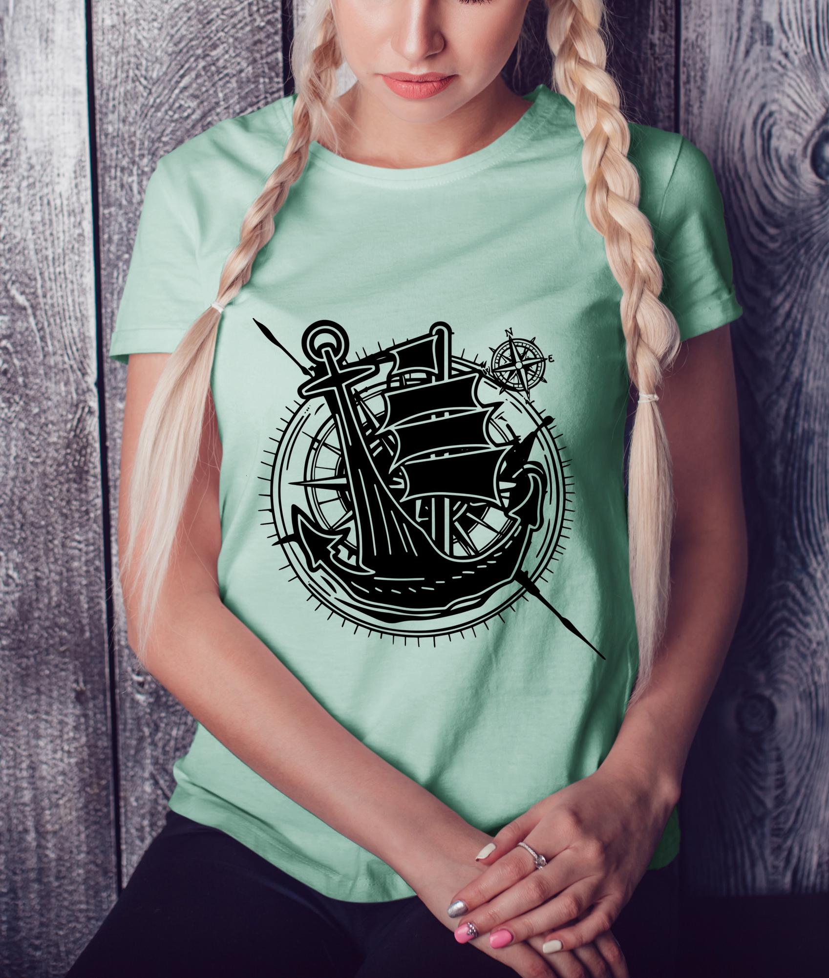 Ship With Compass Svg,ship Svg,boat Svg,compass Svg,instant Download ...