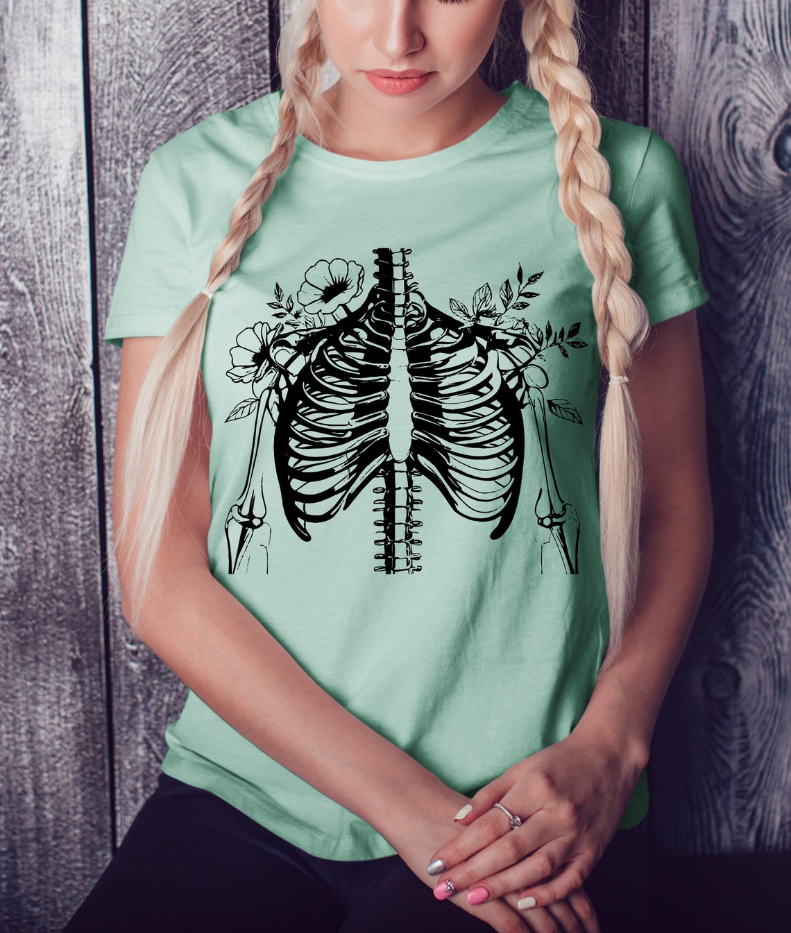 Floral Rib Cage Svg, Ribcage Flowers Svg, Human Skeleton Rib Cage Svg ...