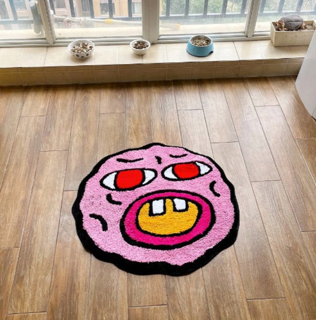 Cherry Bomb Rug Pink Handmade Tufted Carpet Room Decor - Etsy