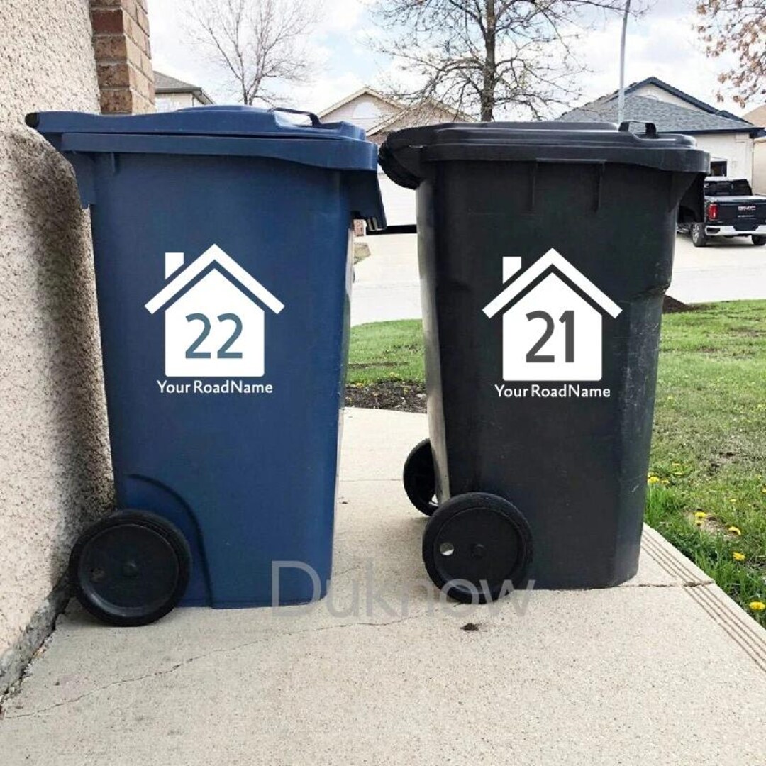 Custom Garbage Can Vinyl Sticker Personalized Trash Bin Decal ...