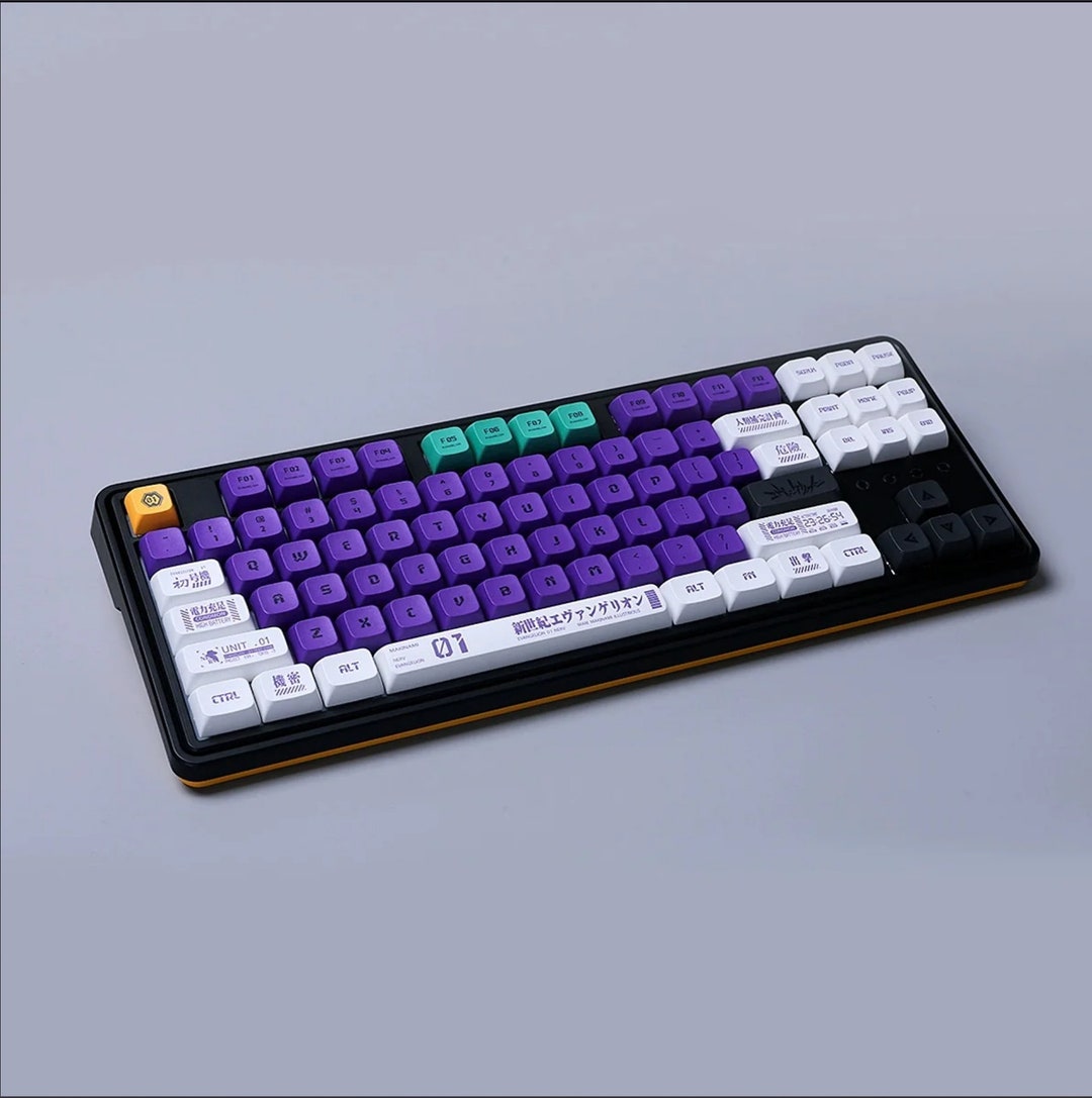 EVA XDA Profile Purple White PBT Keycaps Set for 134-key Mechanical ...