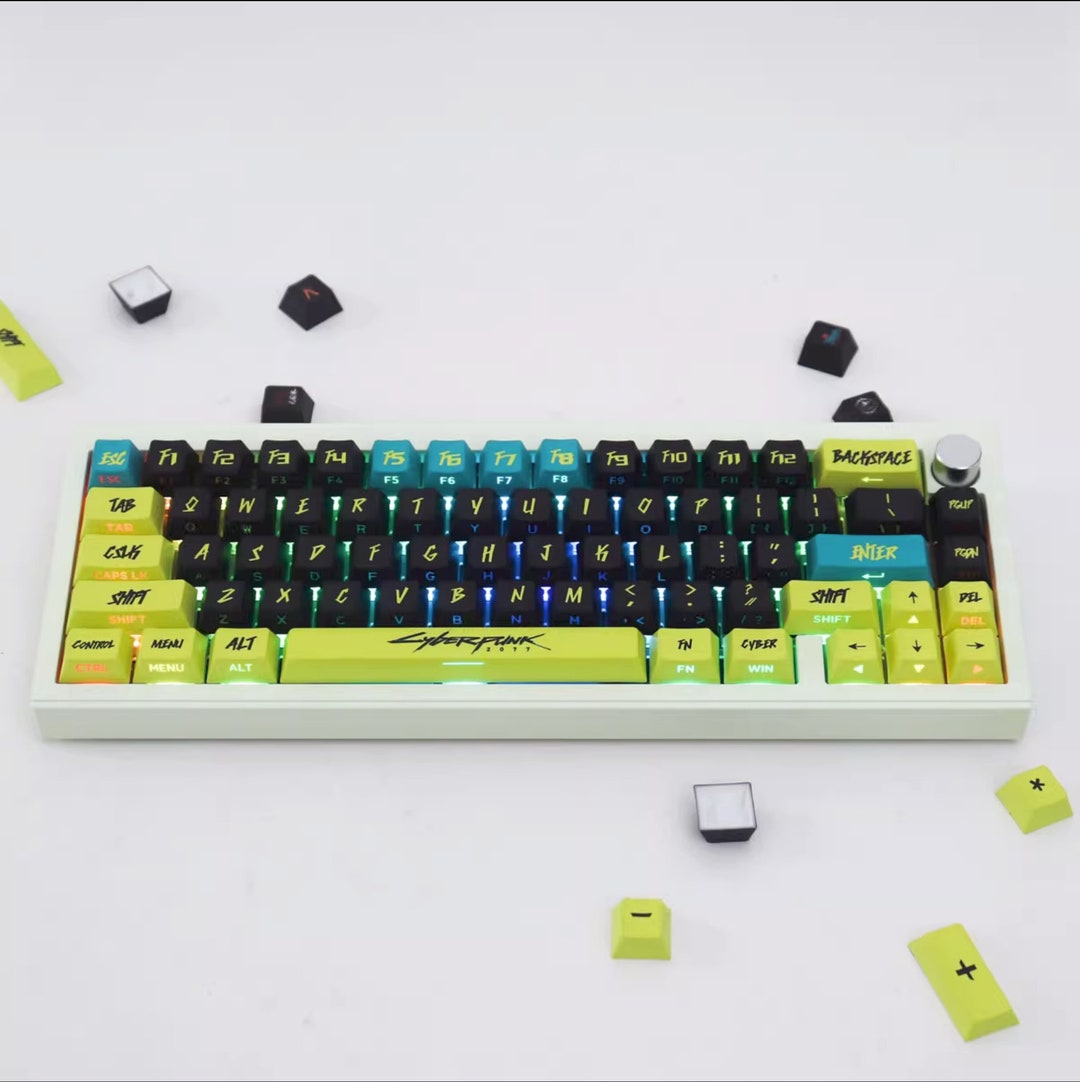 Cyberpunk Side-glow 130-key Mechanical Keyboard Keycap Set PBT ...