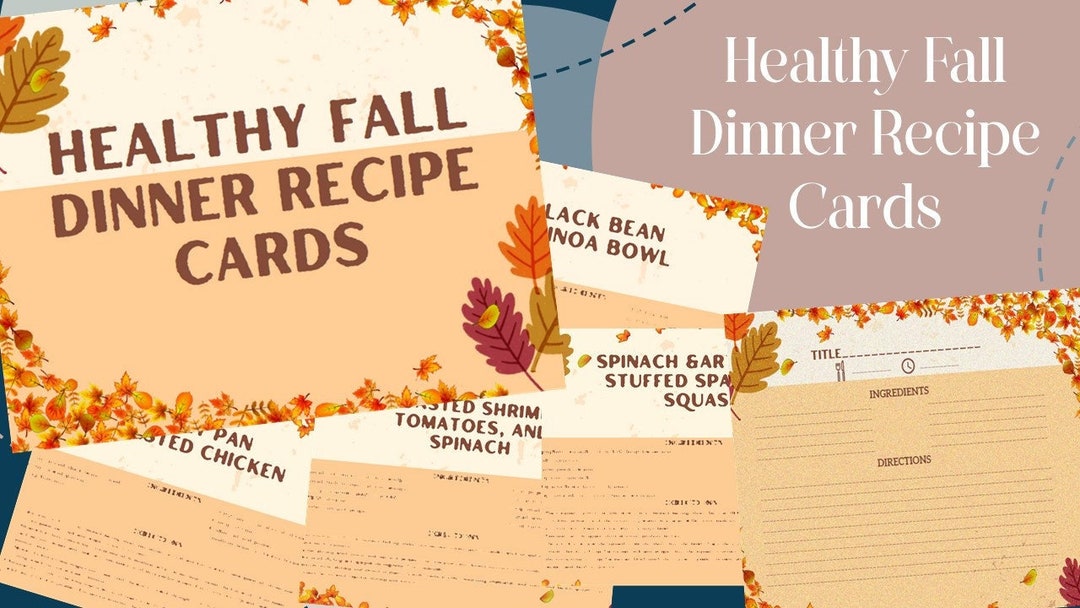 Healthy Fall Recipe Cards - Etsy