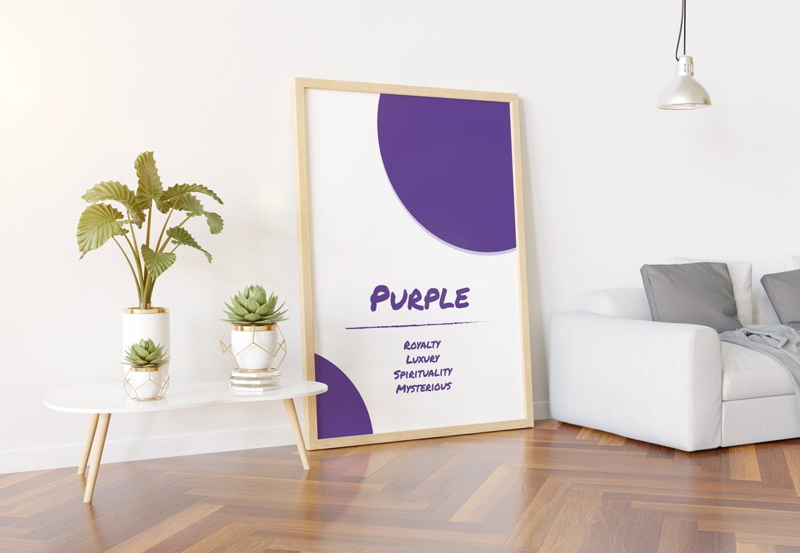 Printable Color Psychology Poster Purple Color Theory, Minimalist Wall ...