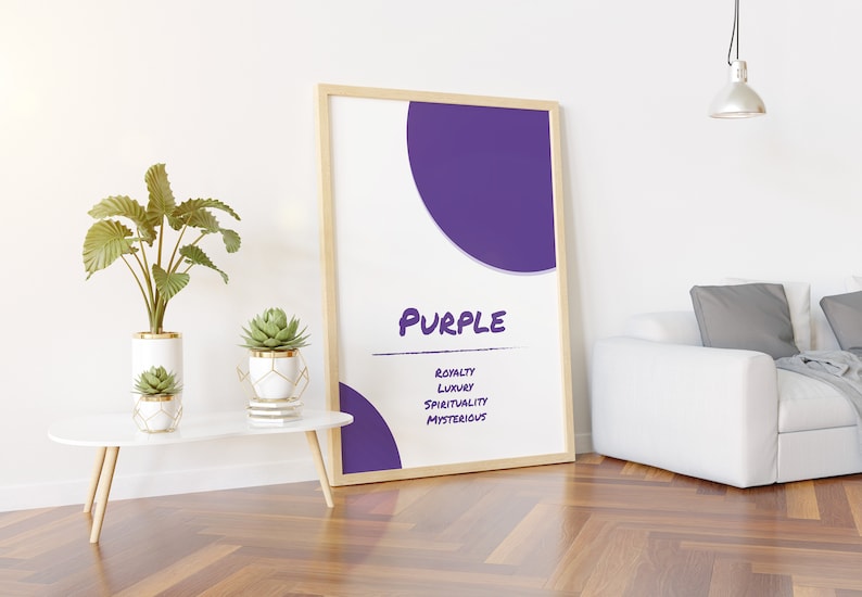 Printable Color Psychology Poster Purple Color Theory, Minimalist Wall ...