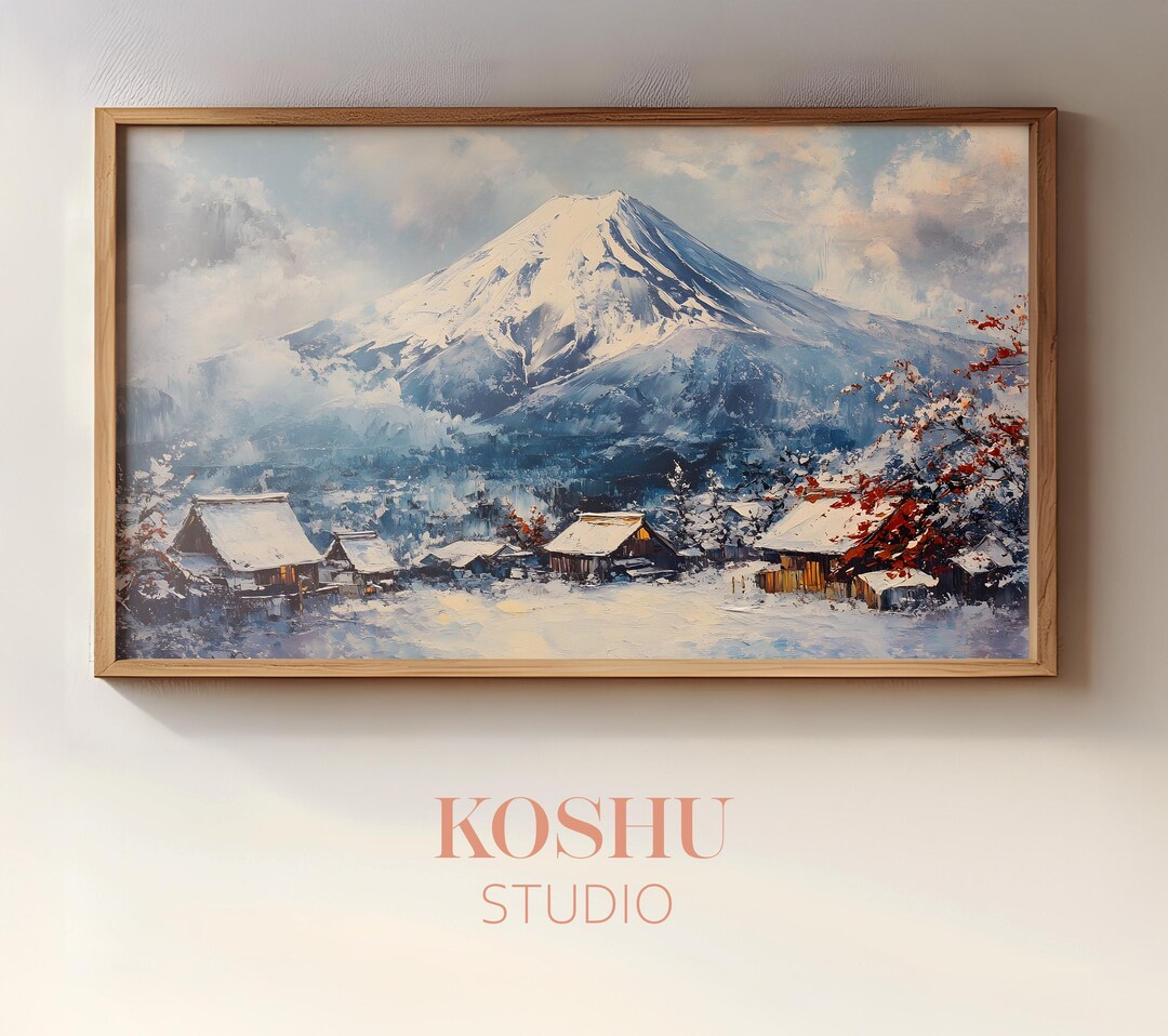 Japanese Winter TV Frame Art, Fuji, Digital TV Screensaver, Christmas ...
