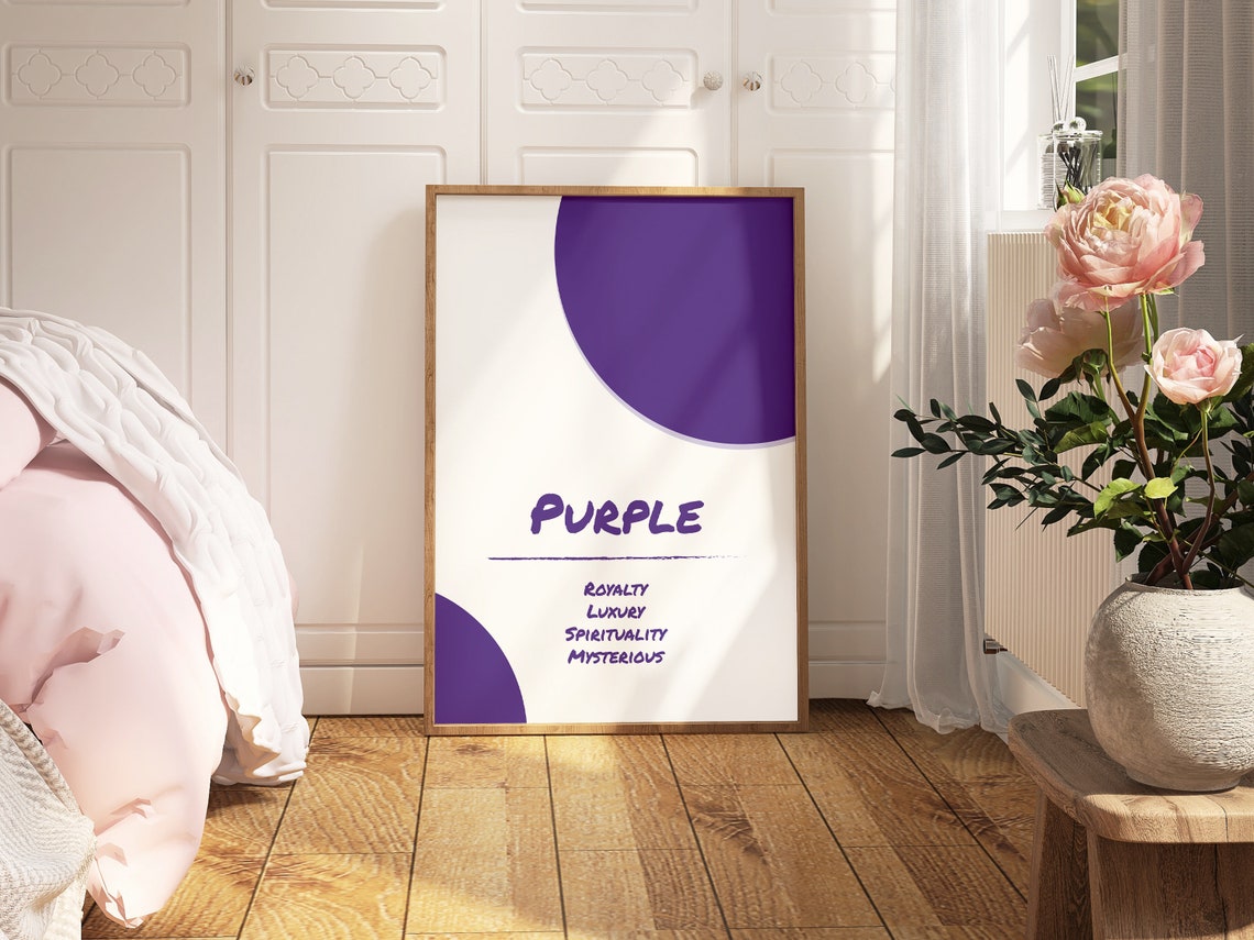 Printable Color Psychology Poster Purple Color Theory, Minimalist Wall ...