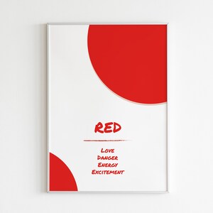 Printable Color Psychology Poster Red Color Theory, Minimalist Wall Art ...