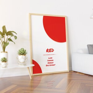 Printable Color Psychology Poster Red Color Theory, Minimalist Wall Art ...