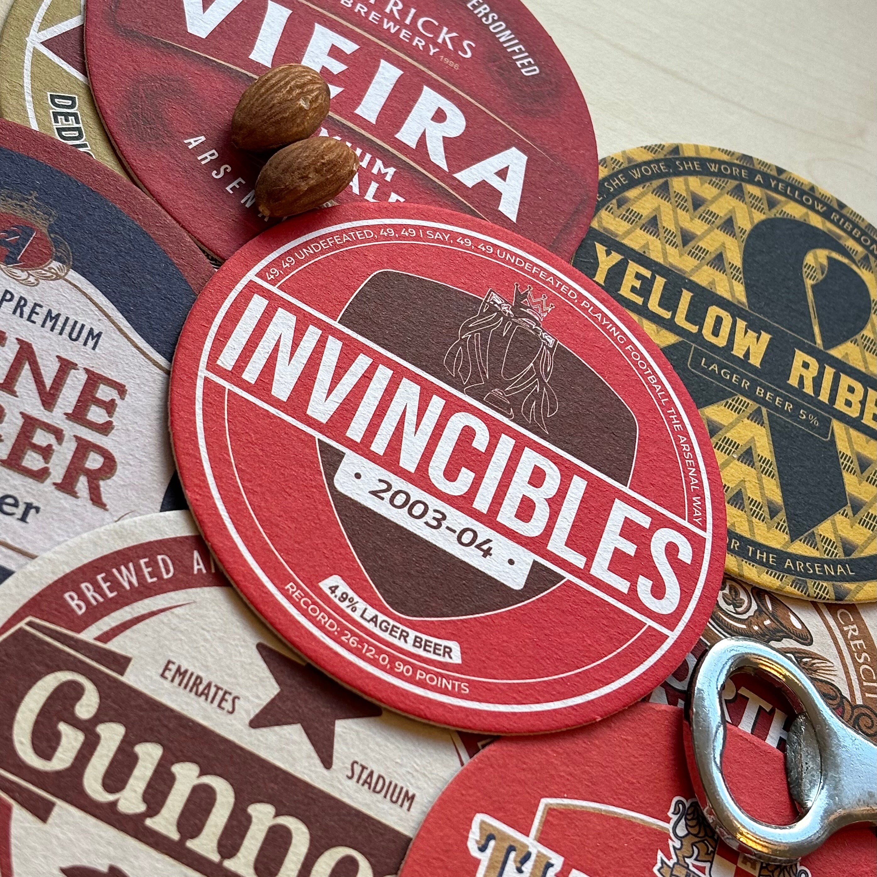 Arsenal Football Beer Mats – Coasters Gift Set for Arsenal Fans | 1st ...