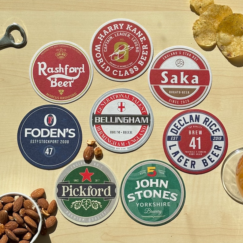England Football Beer Mat Coasters Perfect Gift or Present for Any ...
