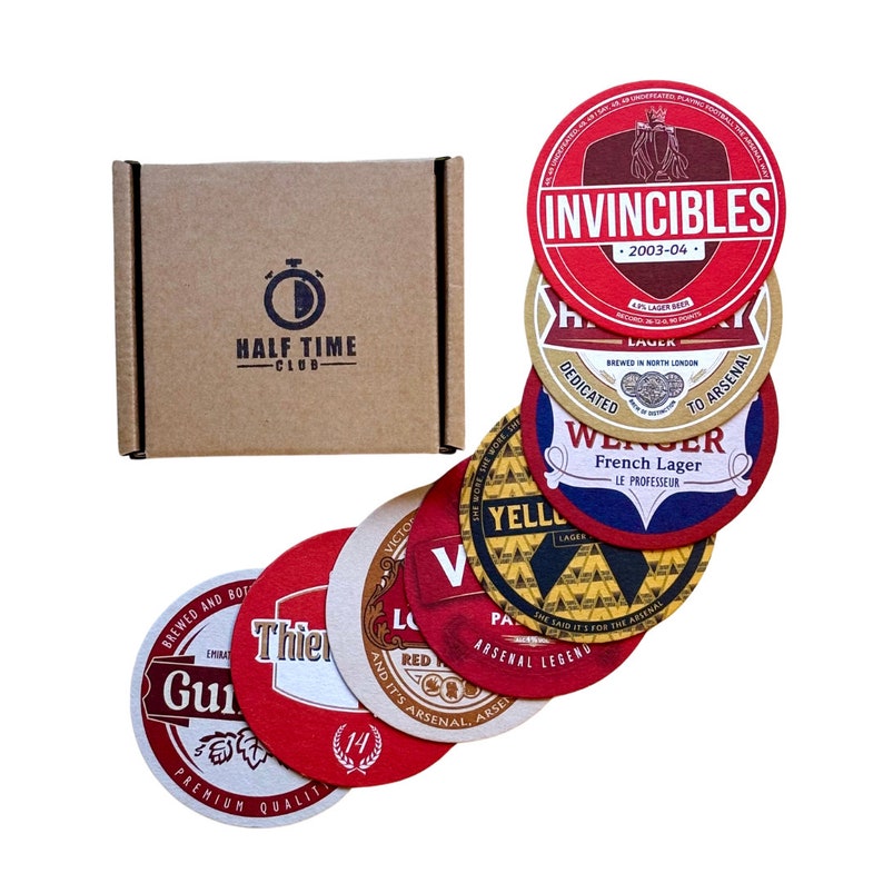 Arsenal Football Beer Mats – Coasters Gift Set for Arsenal Fans | 1st ...
