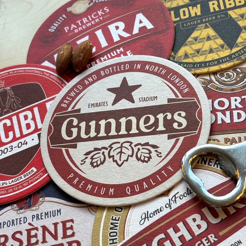 Arsenal Football Beer Mats – Coasters Gift Set for Arsenal Fans | 1st ...
