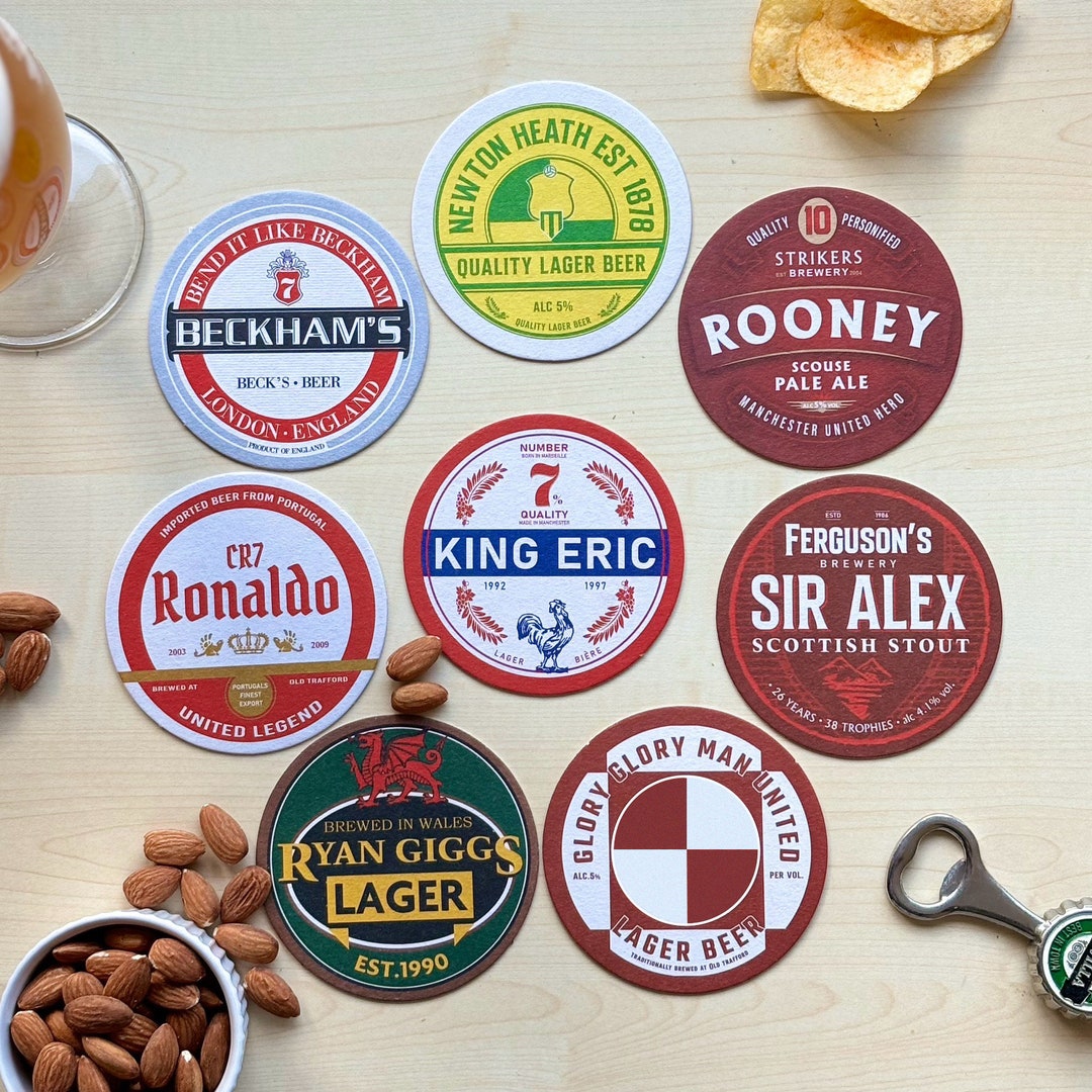 Manchester United Football Beer Mat Coasters Perfect Gift or Present ...